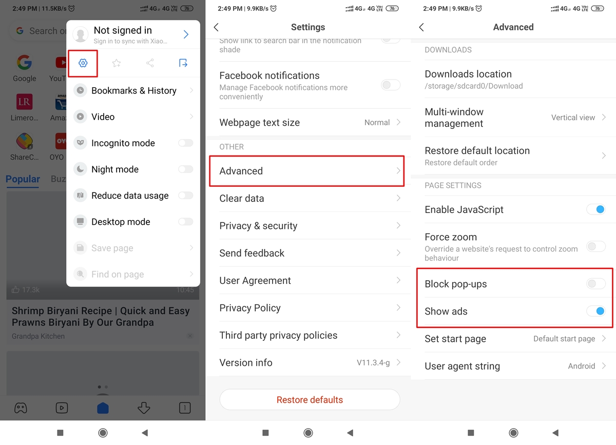 How to Disable Ads and News Contents in Mi Browser - DroidViews How to Disable Ads and News Contents in Mi Browser - DroidViews