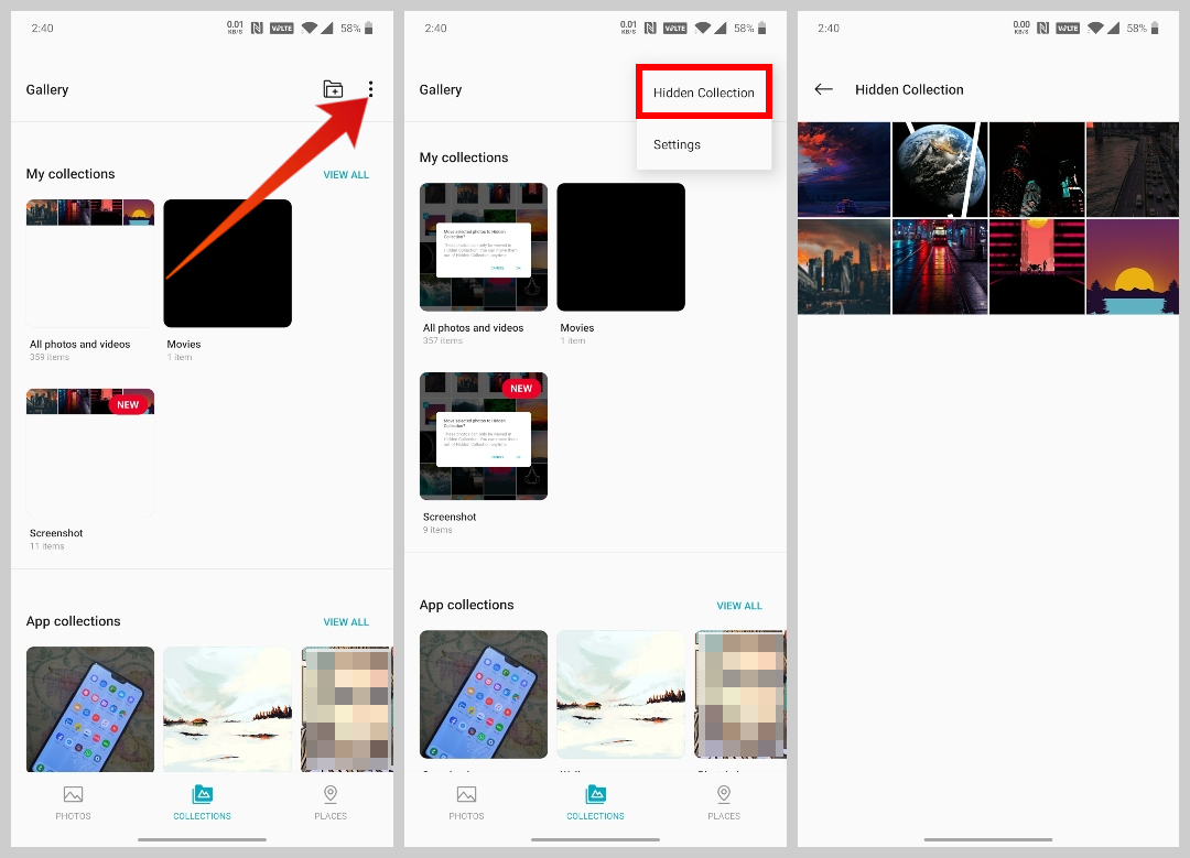 How to Hide Photos in OnePlus Gallery App - DroidViews