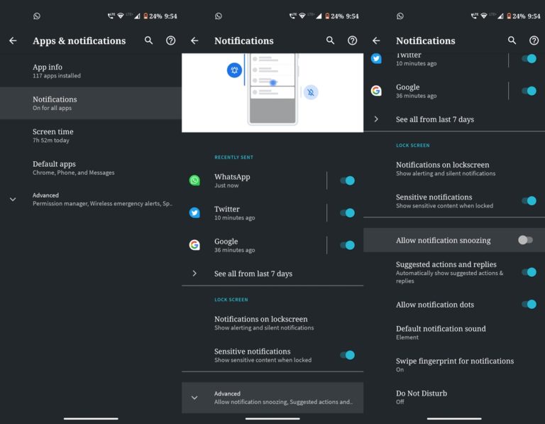 How to Enable Notification Snooze feature in Android 10 - DroidViews